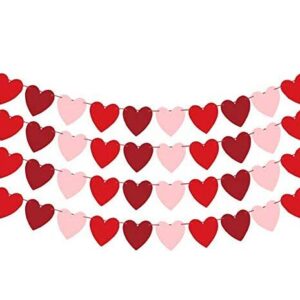 Valentine's Day Decorations for Home Decor,Valentines Day Garland Valentines Banner Felt Heart Decor for Wedding Anniversary Birthday Party Home Supplies