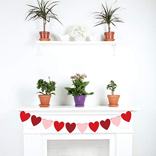 Valentine's Day Decorations for Home Decor,Valentines Day Garland Valentines Banner Felt Heart Decor for Wedding Anniversary Birthday Party Home Supplies