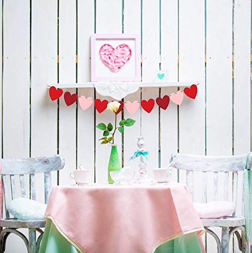 Valentine's Day Decorations for Home Decor,Valentines Day Garland Valentines Banner Felt Heart Decor for Wedding Anniversary Birthday Party Home Supplies