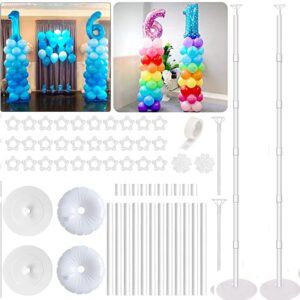 72 inch 2 set balloon column stand kit base and pole height 30pcs balloon rings balloon tower decoration for birthday party wedding party event decorations（balloons are not included）