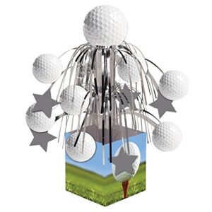 creative converting sports fanatic, golf centerpiece with mini cascade and base, white