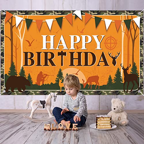 Hunting Birthday Party Supplies Gone Hunting Photography Backdrops Hunting Birthday Party Decoration Camo Birthday Party Supplies Hunting Backdrop Decor for Birthday Camo Camping Hunting Themed Party