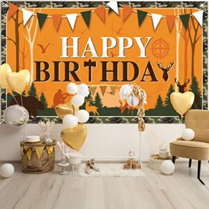 Hunting Birthday Party Supplies Gone Hunting Photography Backdrops Hunting Birthday Party Decoration Camo Birthday Party Supplies Hunting Backdrop Decor for Birthday Camo Camping Hunting Themed Party