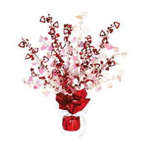 beistle heart gleam ‘n burst centerpiece, 15-inch, 1 per package