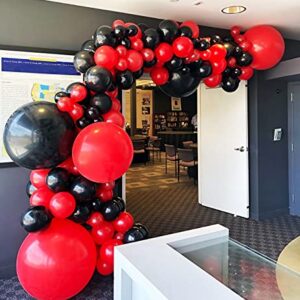 Red Black Balloon Arch Garland Kit-120pcs Red Black Balloons Setup for Baby Shower, Bridal Shower, Birthday Party, Celebrations, Aniversary