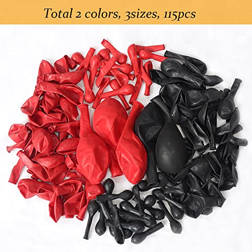 Red Black Balloon Arch Garland Kit-120pcs Red Black Balloons Setup for Baby Shower, Bridal Shower, Birthday Party, Celebrations, Aniversary