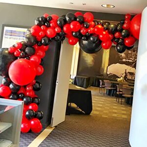 Red Black Balloon Arch Garland Kit-120pcs Red Black Balloons Setup for Baby Shower, Bridal Shower, Birthday Party, Celebrations, Aniversary