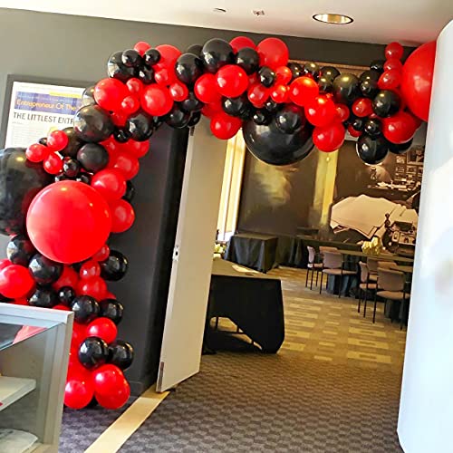 Red Black Balloon Arch Garland Kit-120pcs Red Black Balloons Setup for Baby Shower, Bridal Shower, Birthday Party, Celebrations, Aniversary