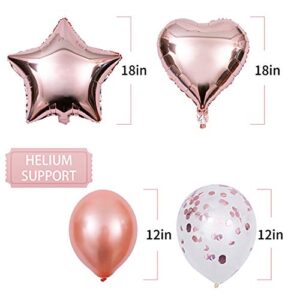 Valentines Day Decorations, 40 Inch Rose Gold Love Balloons Kit – Pack of 20 | Rose Gold Valentines-Day Party Supplies, Heart Shaped and Latex Balloon kit | Wedding, Bridal Shower Decorations