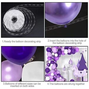 Purple Balloons Garland Kit, 92pcs Lavender Balloons Eggplant Balloons Metallic Purple Balloons Arch Different Sizes 18'' 12'' 10'' 5'' for Women Girls Birthday, Purple Theme Party Decorations