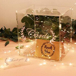 OurWarm Wedding Card Box for Wedding Reception, Clear Card Boxes with Lock, Gift Card Box Money Box Holder For Reception Anniversary Shower Rustic Wedding Decorations Birthday Graduation