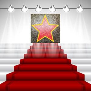 Star Sticker Decor with Black Marker for Movie Theme Red Carpet Oscar Party Decorations(25 Packs)