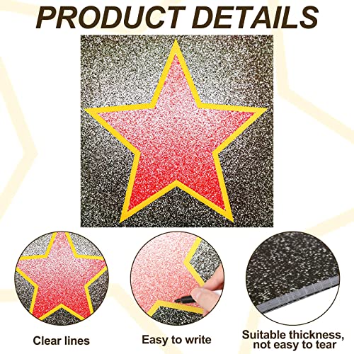 Star Sticker Decor with Black Marker for Movie Theme Red Carpet Oscar Party Decorations(25 Packs)