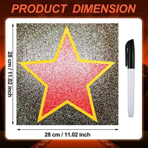 Star Sticker Decor with Black Marker for Movie Theme Red Carpet Oscar Party Decorations(25 Packs)