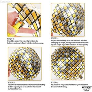 Big, Disco Balloons for Disco Party Decorations - 22 Inch, Pack of 6 | Disco Ball Balloons for Graduation Decorations 2023 | Metallic 4D Disco Mylar Balloons, Last Disco Bachelorette Party Decorations