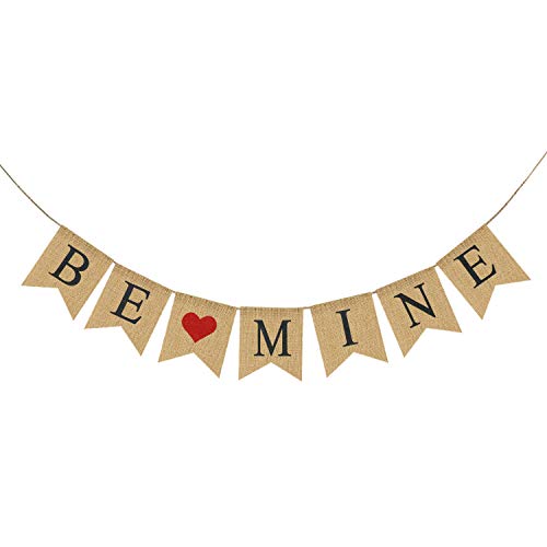 BE Mine Burlap Banner - NO DIY - Valentine's Day Decorations | Valentine's Day Banner | Be Mine Bunting Garland | Valentines Photo Props | Valentines Decor