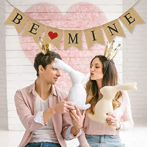 BE Mine Burlap Banner - NO DIY - Valentine's Day Decorations | Valentine's Day Banner | Be Mine Bunting Garland | Valentines Photo Props | Valentines Decor