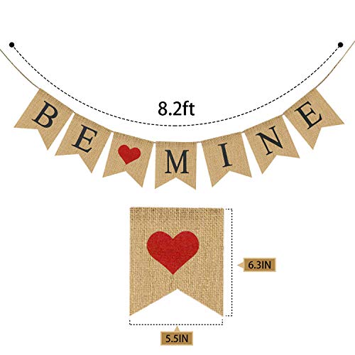 BE Mine Burlap Banner - NO DIY - Valentine's Day Decorations | Valentine's Day Banner | Be Mine Bunting Garland | Valentines Photo Props | Valentines Decor