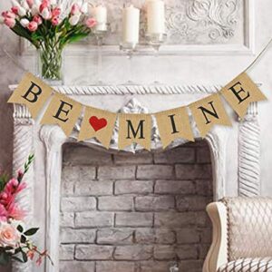 BE Mine Burlap Banner - NO DIY - Valentine's Day Decorations | Valentine's Day Banner | Be Mine Bunting Garland | Valentines Photo Props | Valentines Decor