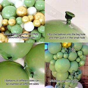 Kbrand Sage Green And Gold Balloons Arch Kit Garland Decor Olive And Gold Balloons Baby Shower Gender Neutral Jungle Neutral Metallic Chrome Confetti, QQL 11