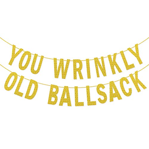 You Wrinkly Old Ball Sack Funny Party Banner for 50th 60th 70th 80th Birthday Party Retirement Party Decorations