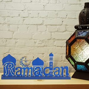 Ramadan Mubarak Eid Decorations 3 Pcs Ramadan Kareem Table Top Ornaments Ramadan Wooden Ornaments Freestanding Table Centerpiece Sign for Eid Ramadan Gifts Home Office Home Bedroom Party Decorations