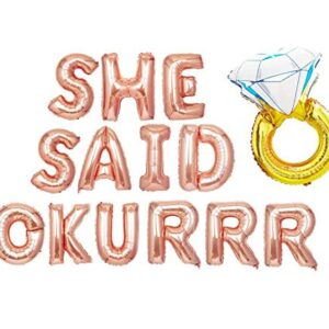 JeVenis She Said Okurrr Balloon Engagement Decoration Balloon She Said Yes Balloon Wedding Proposal Decoration Proposal Banner Bridal Shower Decor Hen Party Bachelorette Party Decoration