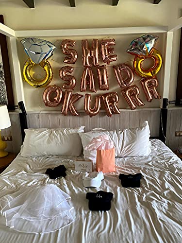 JeVenis She Said Okurrr Balloon Engagement Decoration Balloon She Said Yes Balloon Wedding Proposal Decoration Proposal Banner Bridal Shower Decor Hen Party Bachelorette Party Decoration