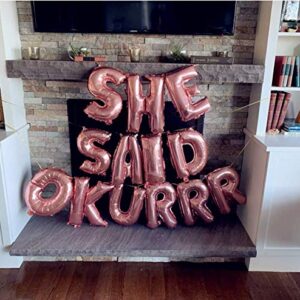 JeVenis She Said Okurrr Balloon Engagement Decoration Balloon She Said Yes Balloon Wedding Proposal Decoration Proposal Banner Bridal Shower Decor Hen Party Bachelorette Party Decoration