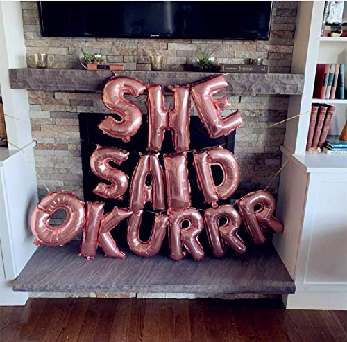 JeVenis She Said Okurrr Balloon Engagement Decoration Balloon She Said Yes Balloon Wedding Proposal Decoration Proposal Banner Bridal Shower Decor Hen Party Bachelorette Party Decoration