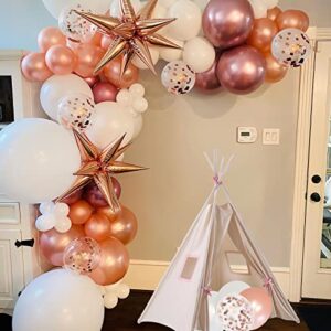 Rose Gold and White Balloons, 60pcs Rose Gold Confetti Balloons White Balloons for Baby Shower, Birthday Party Decoration