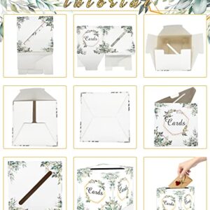 Greenery Card Box Floral Money Card Box Gift Card Holder Box Card Box Holder for Wedding Reception Baby Shower Birthday Party Supplies