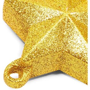 6 Pack Glitter Star Balloon Weights, Gold Party Decorations, 5.3 oz (2.1 x 5 In)