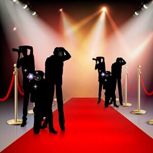 Halloween Paparazzi Props Photo Backdrop Red Carpet Runner for Party, Red Carpet Party Decorations Party Accessory Set, 6 Pieces with Red Carpet Runner for Academy Awards Outdoor Movie Night Party