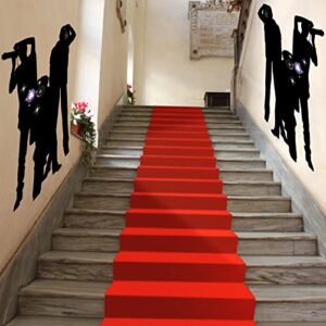 Halloween Paparazzi Props Photo Backdrop Red Carpet Runner for Party, Red Carpet Party Decorations Party Accessory Set, 6 Pieces with Red Carpet Runner for Academy Awards Outdoor Movie Night Party