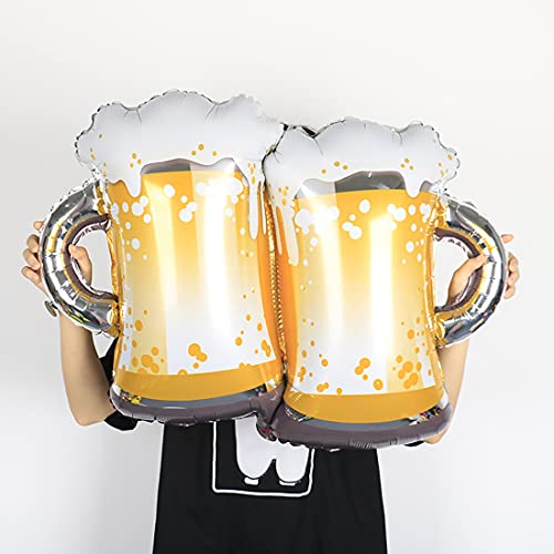 New Beer Cup Balloons Set of 4, Beer Party Decorations, Balloons for Beer Festival Birthday Party Men Beer Party Decorations,Polyester Aluminum Film Balloon 39 Inches Cheers Balloons…