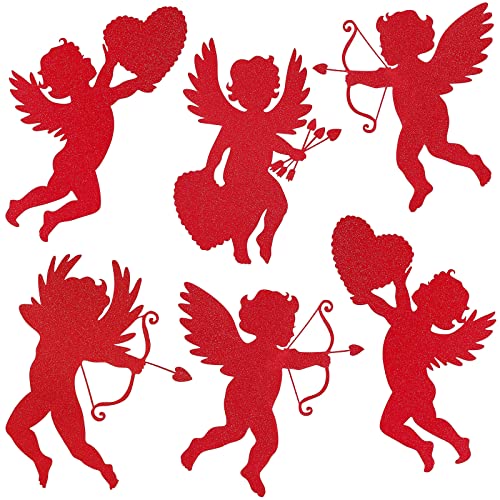 12 Pieces Cupid Cutouts Printed Cupid Paper Cutout Cupid Shaped Decorations for Valentine's Day Wedding Party Supplies