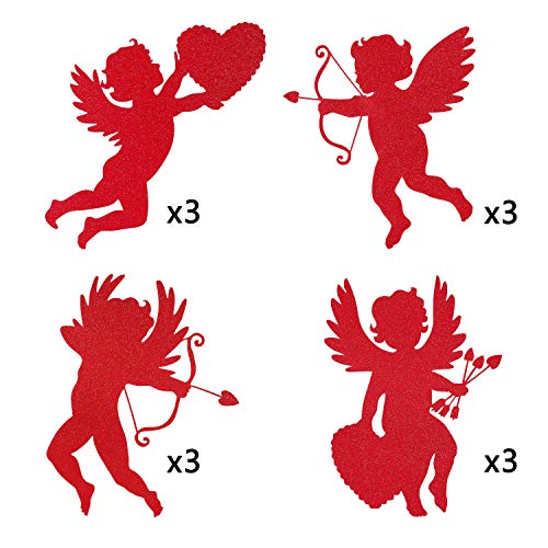 12 Pieces Cupid Cutouts Printed Cupid Paper Cutout Cupid Shaped Decorations for Valentine's Day Wedding Party Supplies