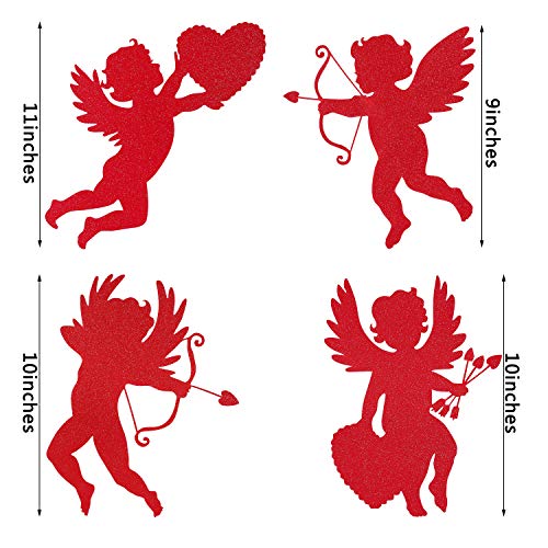 12 Pieces Cupid Cutouts Printed Cupid Paper Cutout Cupid Shaped Decorations for Valentine's Day Wedding Party Supplies