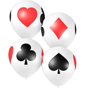 12 inch casino card night latex balloons, 50 pack poker balloons casino party balloons, casino night poker birthday decorations