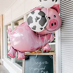 2 Pcs Pink Pig Shaped Jumbo Mylar Foil Balloon Farm Animal Themed Party Decorations Birthday Baby Shower Decor Supplies