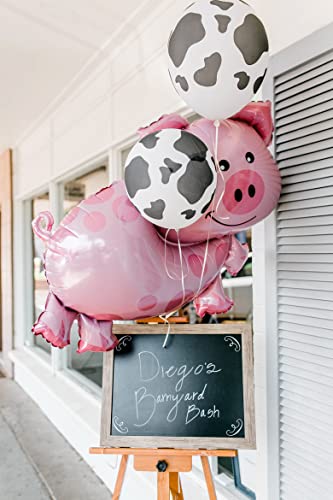 2 Pcs Pink Pig Shaped Jumbo Mylar Foil Balloon Farm Animal Themed Party Decorations Birthday Baby Shower Decor Supplies