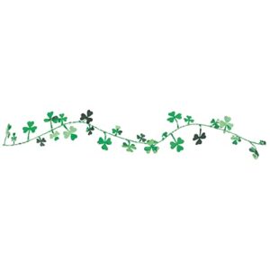 amscan saint patrick’s day shamrocks wire garland, 12′, green