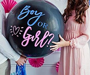 GRIT Jumbo 36 Inch Baby Gender Reveal Balloon, BOY OR GIRL Black Printed Balloons Gender Reveal Party Decoration, Gender Reveal Balloon , Baby Gender Reveal , Gender Reveal Ballons