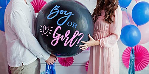 GRIT Jumbo 36 Inch Baby Gender Reveal Balloon, BOY OR GIRL Black Printed Balloons Gender Reveal Party Decoration, Gender Reveal Balloon , Baby Gender Reveal , Gender Reveal Ballons