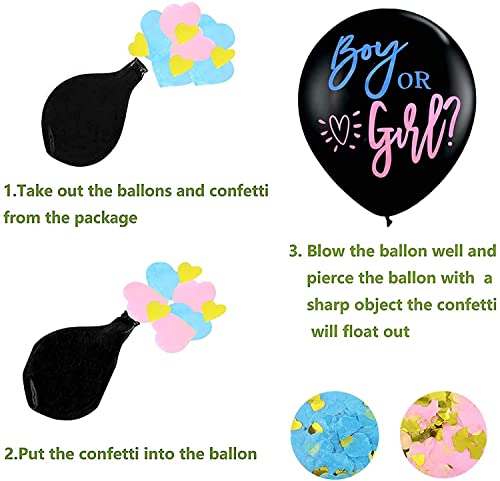 GRIT Jumbo 36 Inch Baby Gender Reveal Balloon, BOY OR GIRL Black Printed Balloons Gender Reveal Party Decoration, Gender Reveal Balloon , Baby Gender Reveal , Gender Reveal Ballons