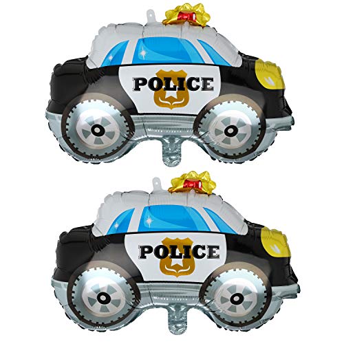 2 Pcs Police Car Shape Super Big Foil Balloon Birthday Party Decorations Supplies