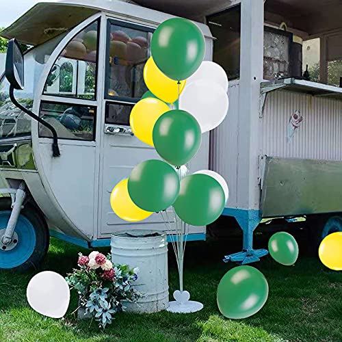 Retro Green Yellow Balloon Garland Arch Kit, Toylin 18 Inch,10 Inch, 5 Inch Green and Yellow White Balloons Green Balloons Set for Wedding Birthday Balloons Baby Shower Decorations