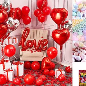 Valentines Day Balloons,101 PCS Heart Balloons for Valentines Day Decorations,Valentine Decorations,Heart Balloons Love Balloons Aluminum Foil Balloons for Birthday Party Wedding (101 PCS)