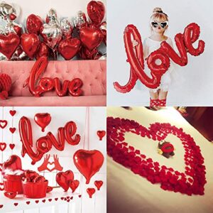 Valentines Day Balloons,101 PCS Heart Balloons for Valentines Day Decorations,Valentine Decorations,Heart Balloons Love Balloons Aluminum Foil Balloons for Birthday Party Wedding (101 PCS)